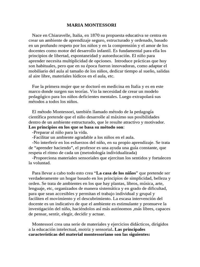 2.maria Montessori | PDF | Educación Montessori | Aprendizaje