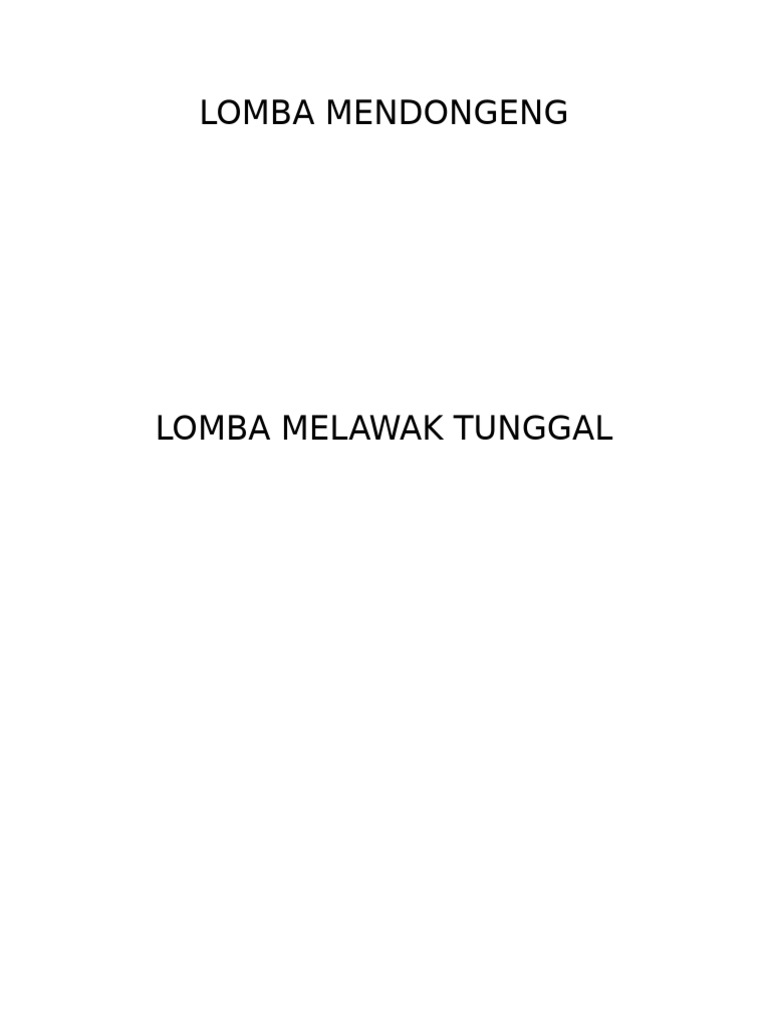 Lomba Bulbas | PDF