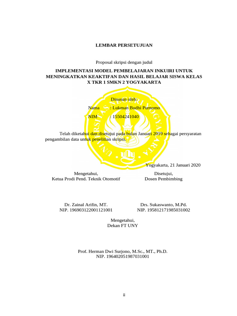 3. LEMBAR PERSETUJUAN PROPOSAL SKRIPSI untuk pengambilan data | PDF 3. LEMBAR PERSETUJUAN PROPOSAL SKRIPSI untuk pengambilan data | PDF