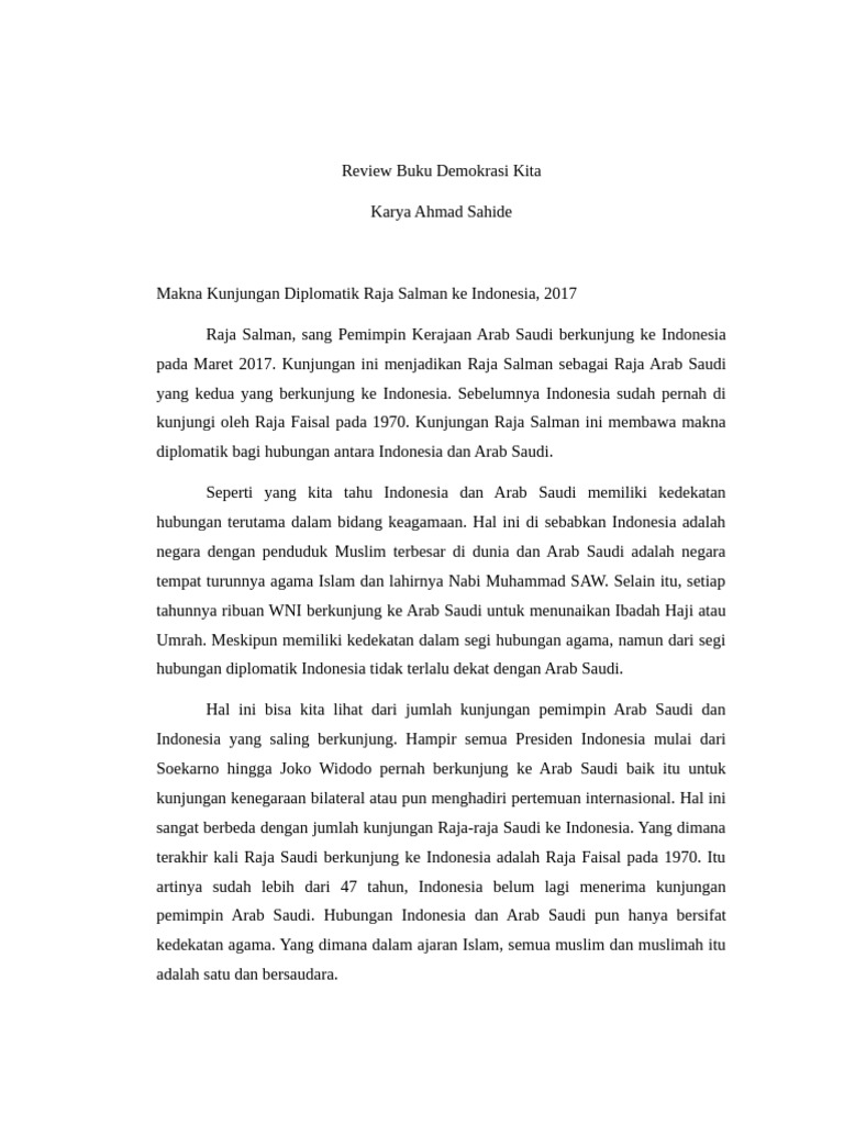 Review Buku "Demokrasi Kita" | PDF