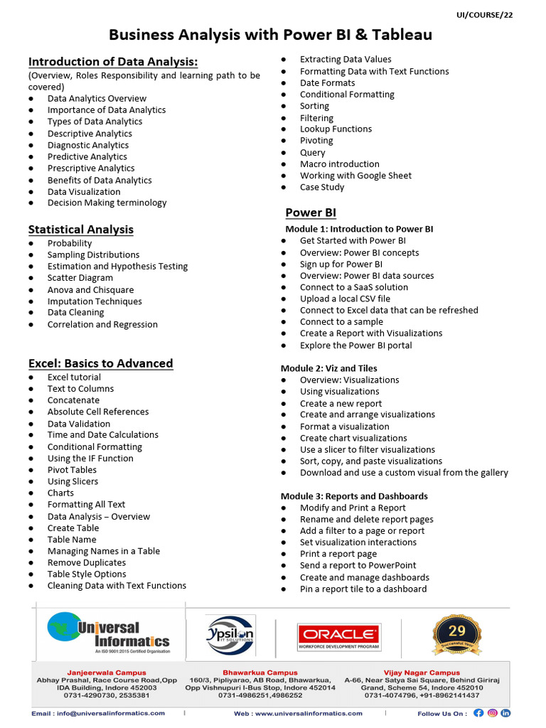 Data_Analytics_Brochure | PDF | Sql | Databases Data_Analytics_Brochure | PDF | Sql | Databases
