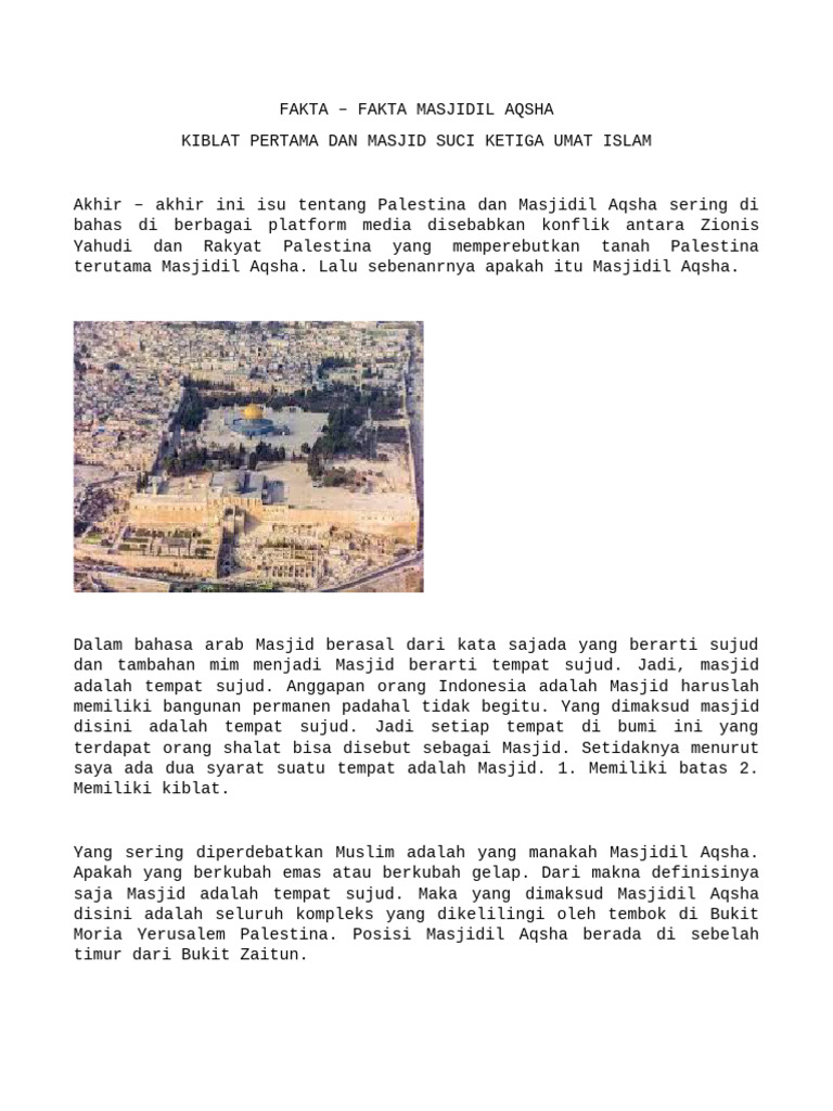 Fakta Menarik Masjidil Aqsha | PDF
