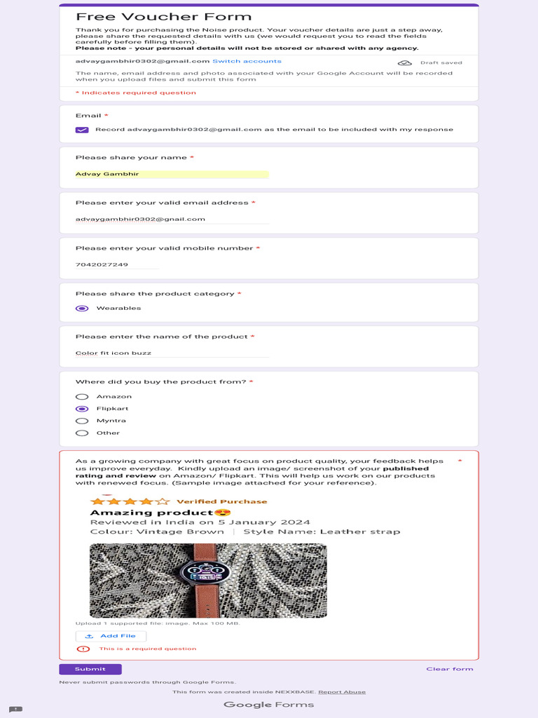 Free Voucher Form | PDF