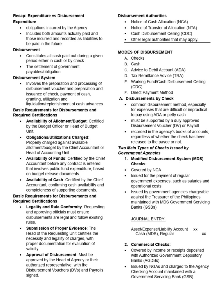 Disbursement Systems Overview | PDF | Cheque | Expense