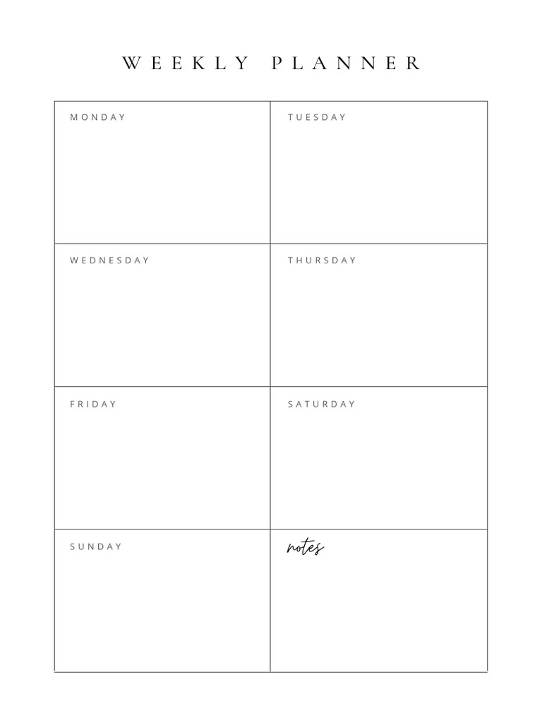 White Weekly Planner | PDF