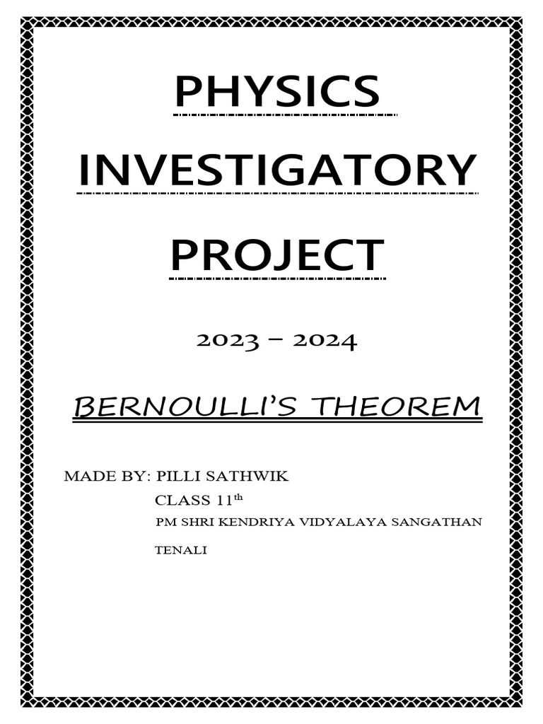 PHYSICS INVESTIGATORY PROJECT | PDF | Fluid Dynamics | Lift (Force)