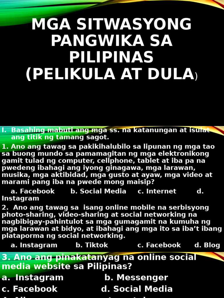 Lesson 2 PELIKULA-AT-DULA | PDF