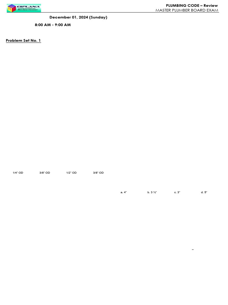 Plumbing Code Review Questions Pdf Plumbing Sanitary Sewer
