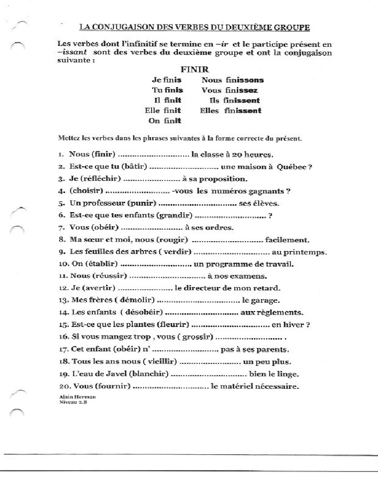 Finir (présent) | PDF