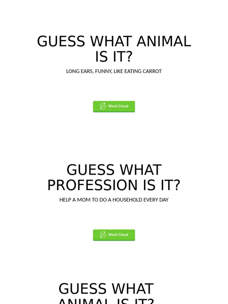 Guess What Animal Is It | PDF