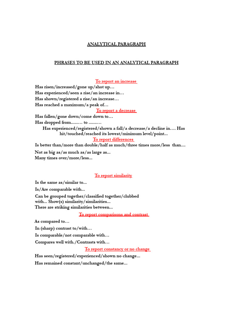 Key Phrases for Analytical Writing | PDF