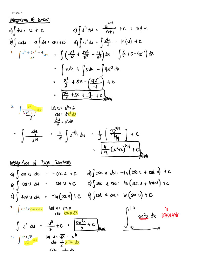 Integral Calculus 1 | PDF