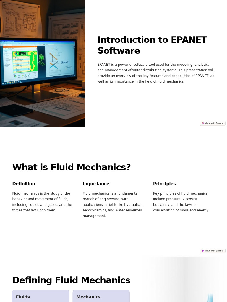 Introduction To EPANET Software | PDF | Fluid Mechanics | Fluid