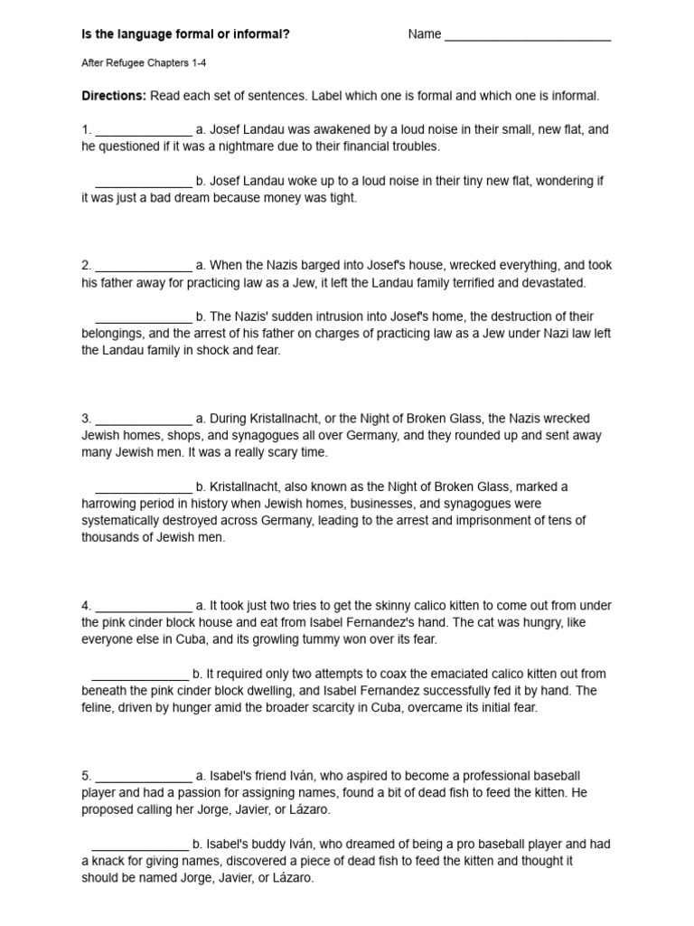 Formal Vs Informal, Refugee | PDF | Jews And Judaism