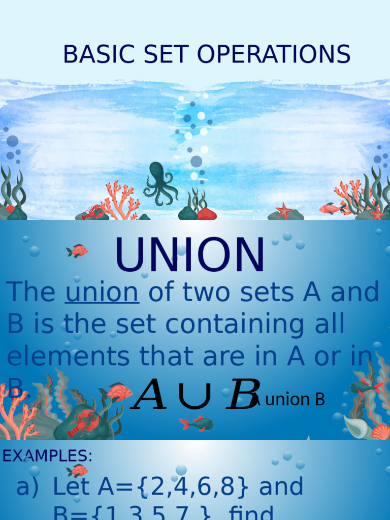 Basic Operations On Sets | PDF