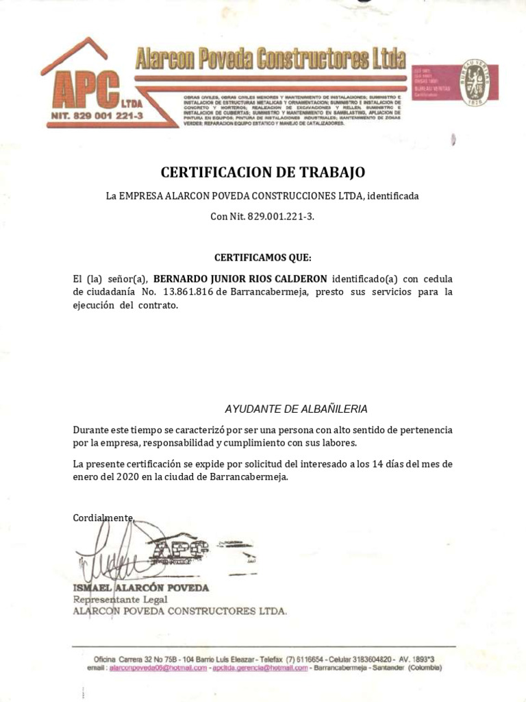 Alarcon Poveda Constructores | PDF