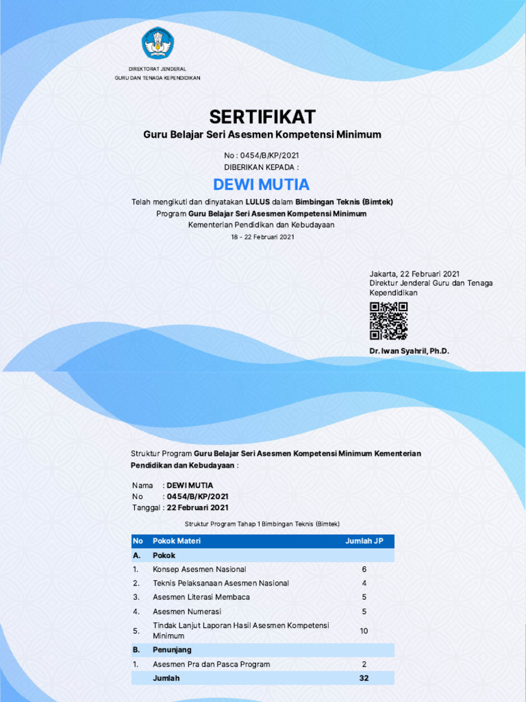 SERTIFIKAT DEWI | PDF