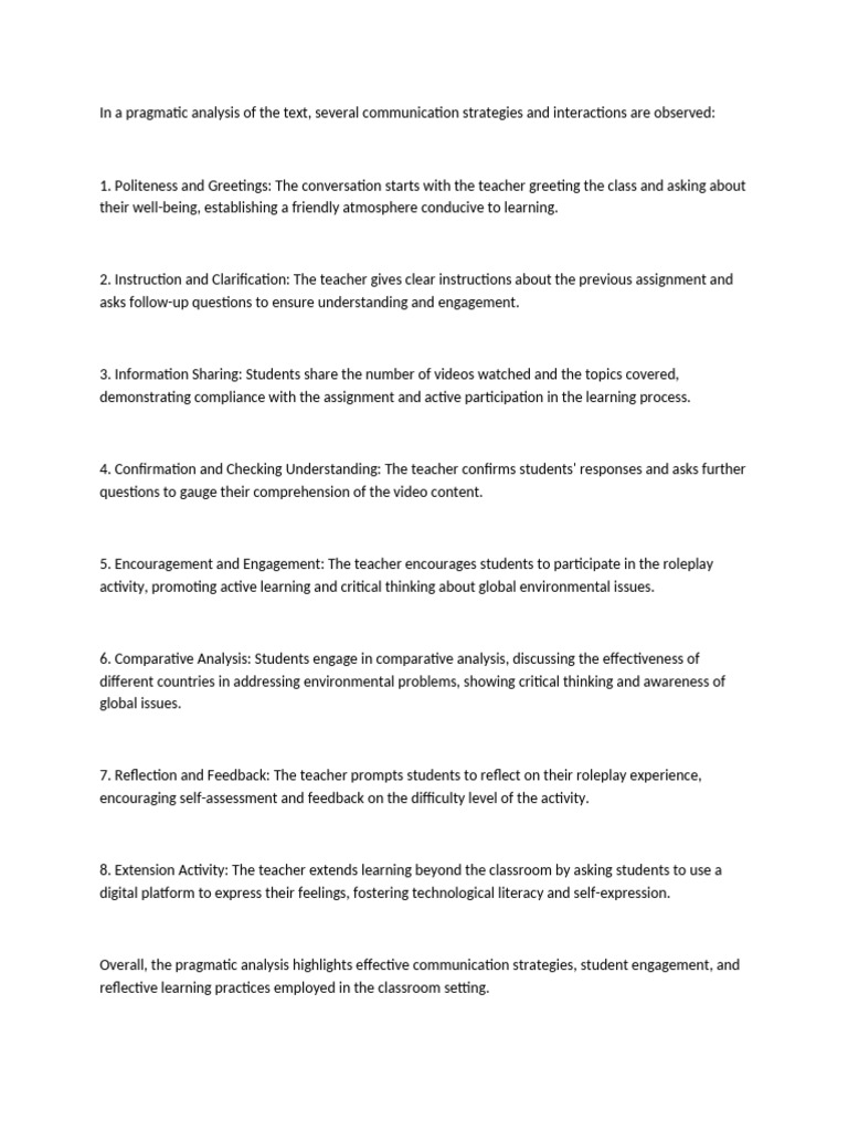 Based On Pragmatic Analysis | PDF