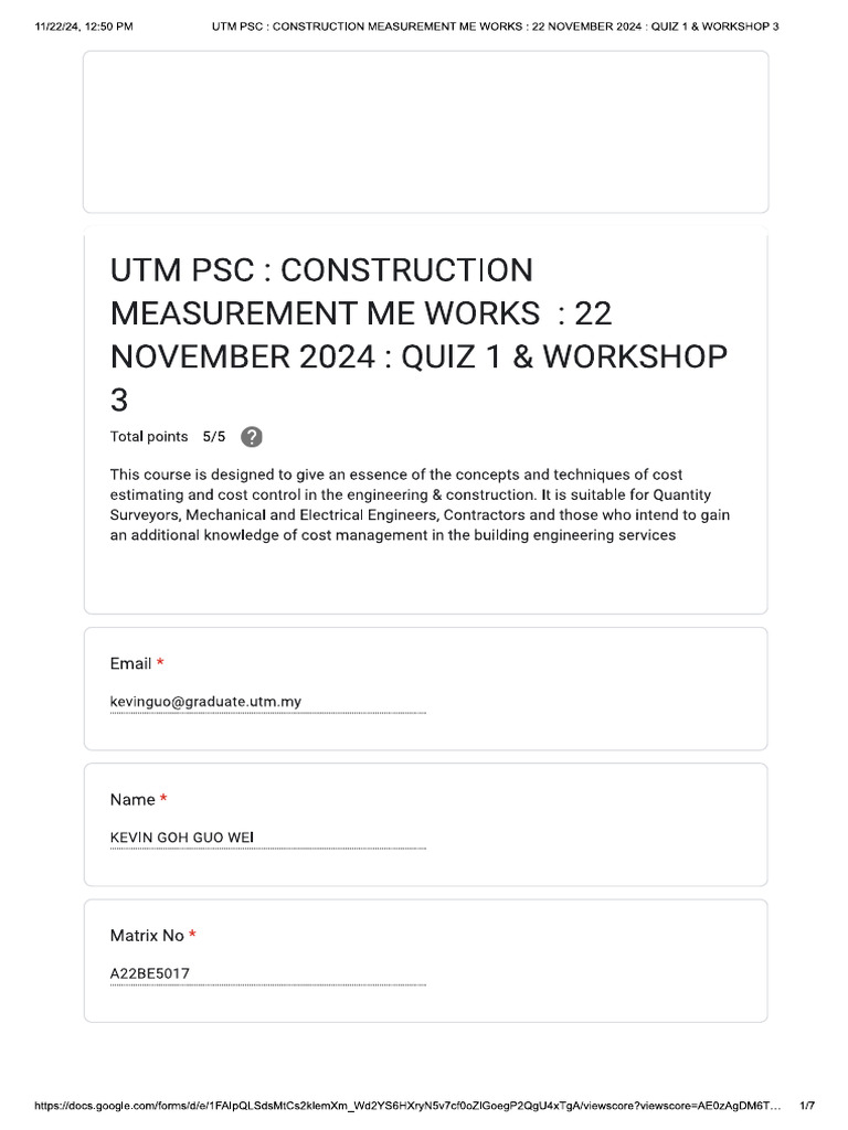 PSC Measurement | PDF