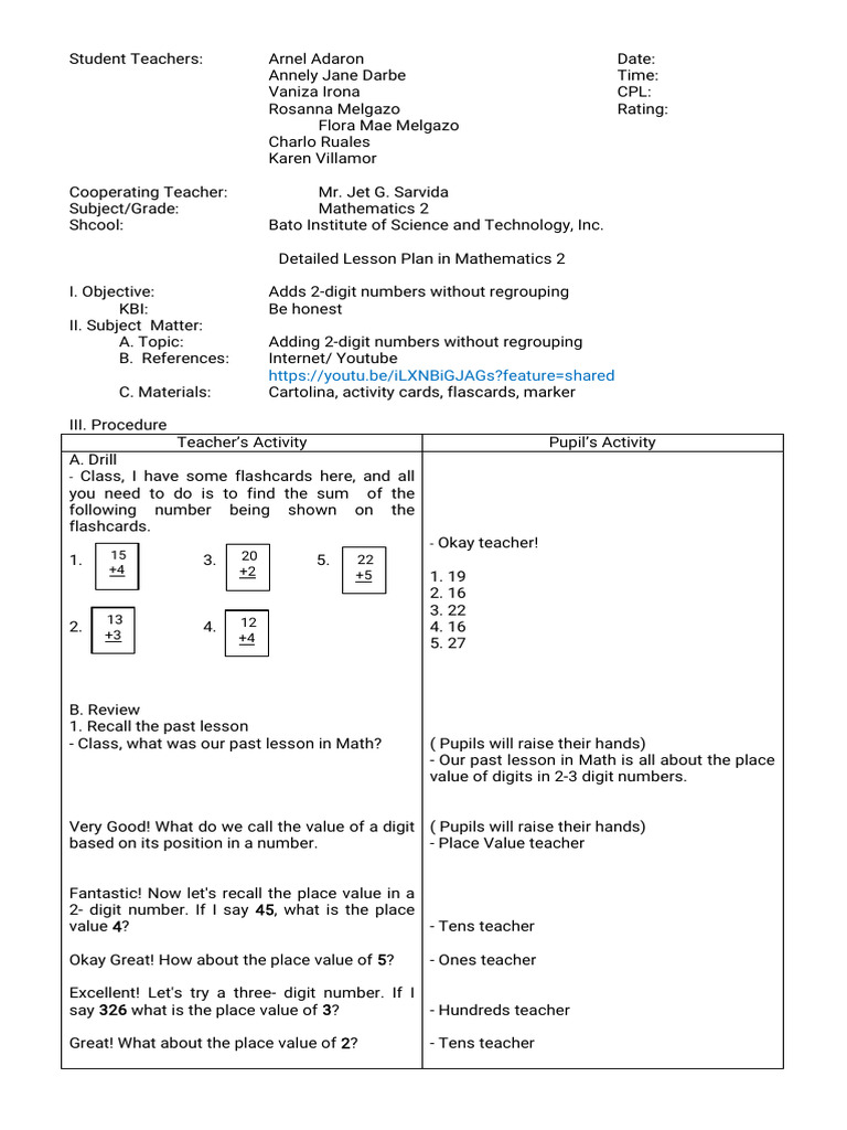 DLP_mathematics 2 | PDF | Teachers
