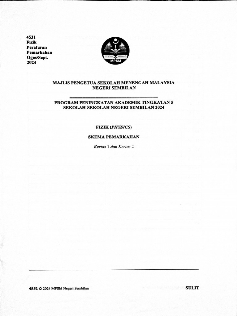 Trial SPM 2024 n9 Skema K12 | PDF