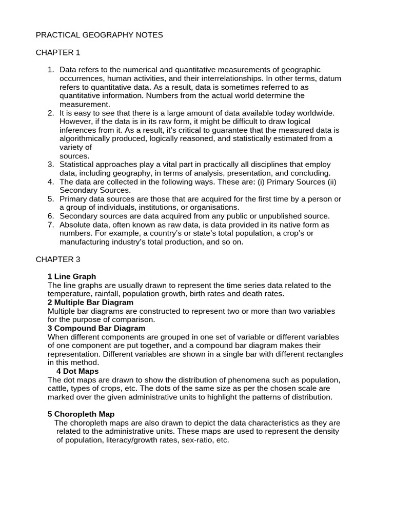 GEOGRAPHY Practical Notes | PDF | Data | Geography