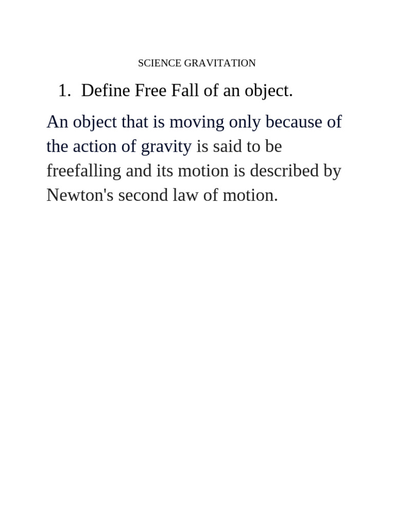 Science Gravitation | PDF