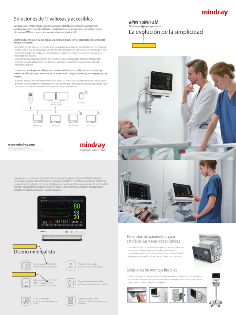 Monitor Multiparametrico Mindray Epm 10 12 15 | PDF | Presión sanguínea