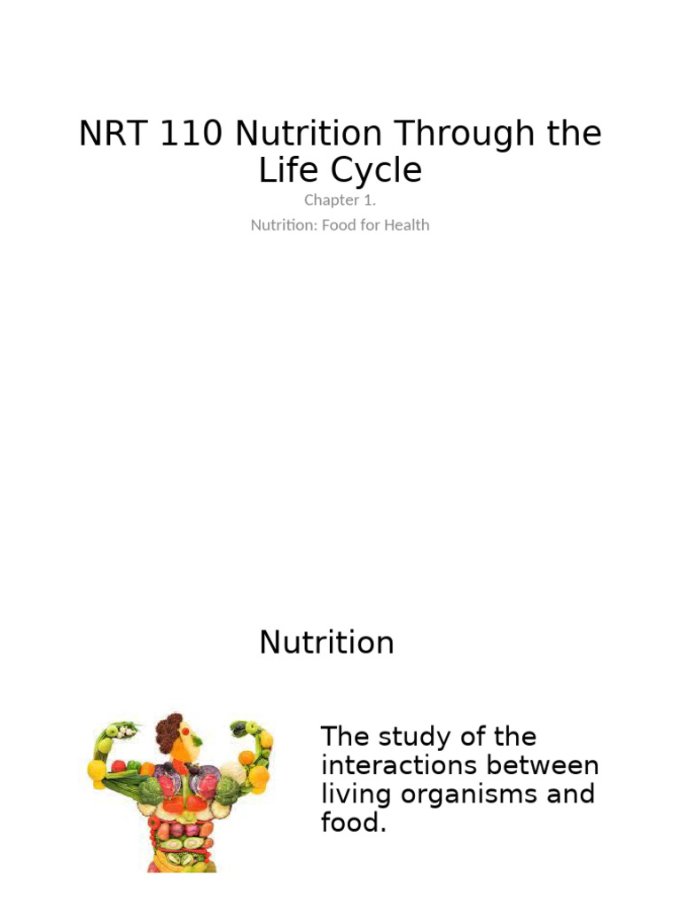 NTR 110 Chapter 1 | PDF | Nutrients | Foods