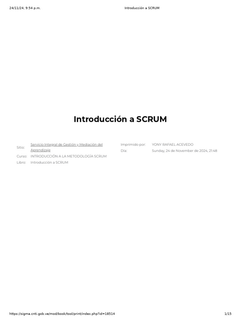 Introducción A SCRUM | PDF | Scrum (desarrollo de software) | Software