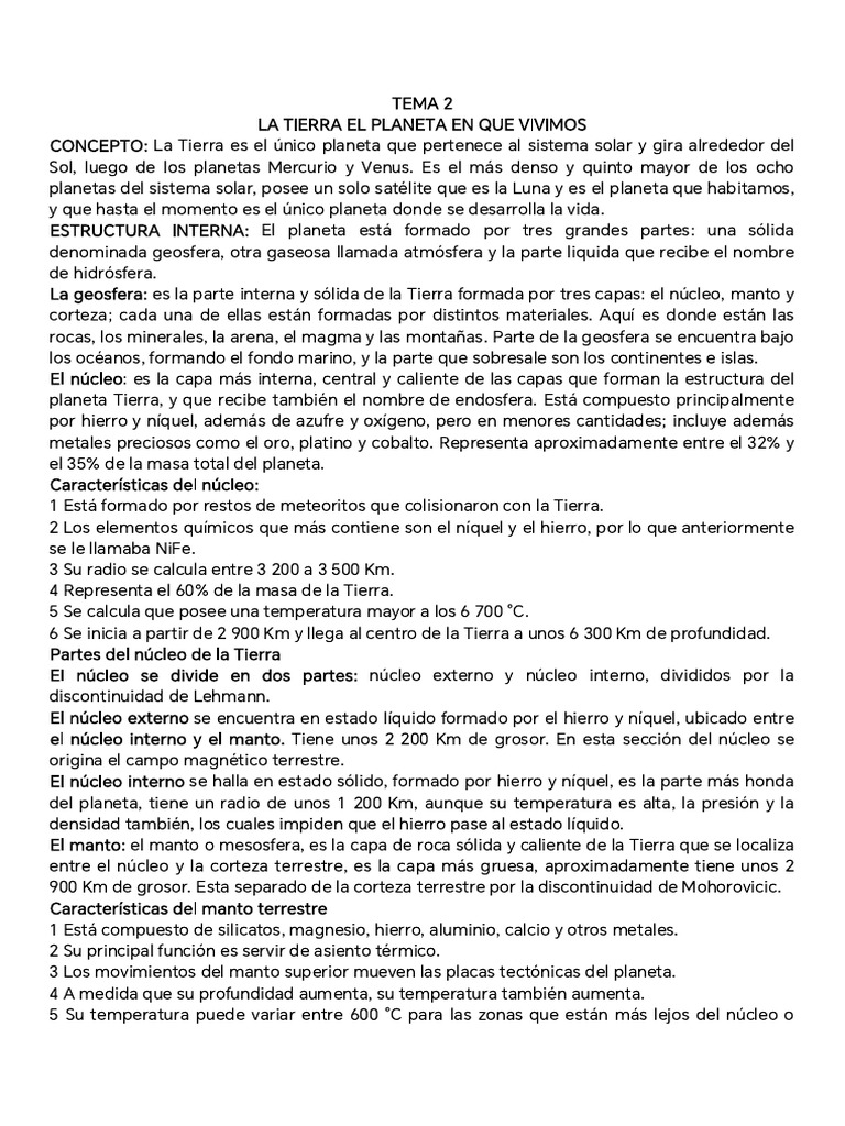 Estructura Interna de la Tierra | PDF | Tierra | Roca (geología)