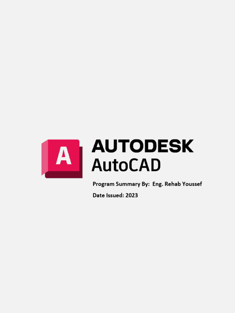 AutoCAD Using Summary by Eng. Rehab Youssef | PDF