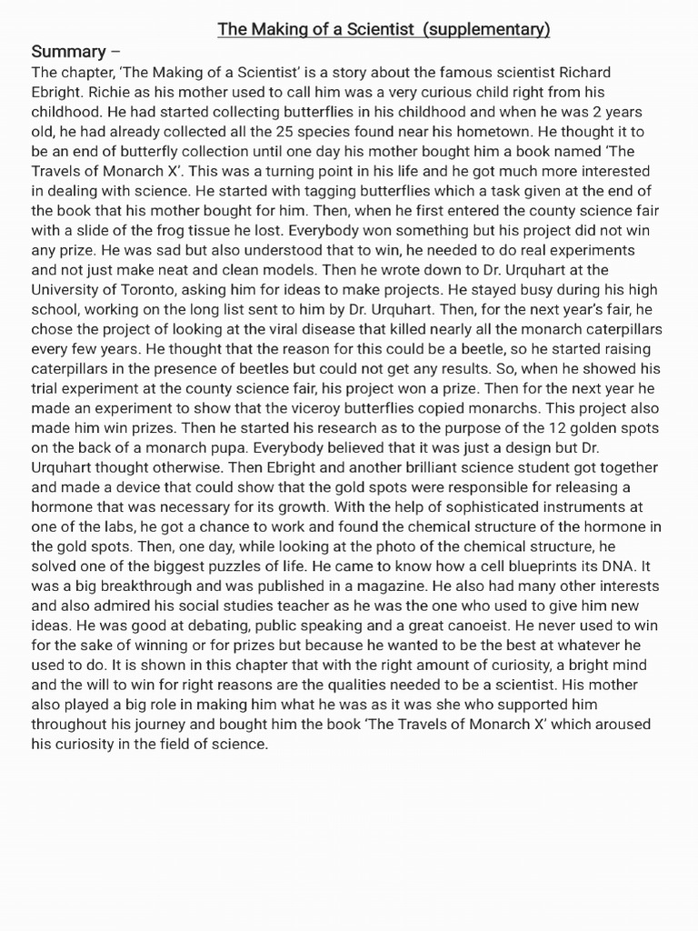 The Making of A Scientist | PDF