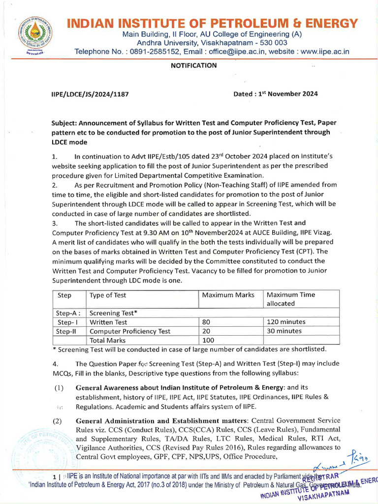 Iipe Syllabus | PDF
