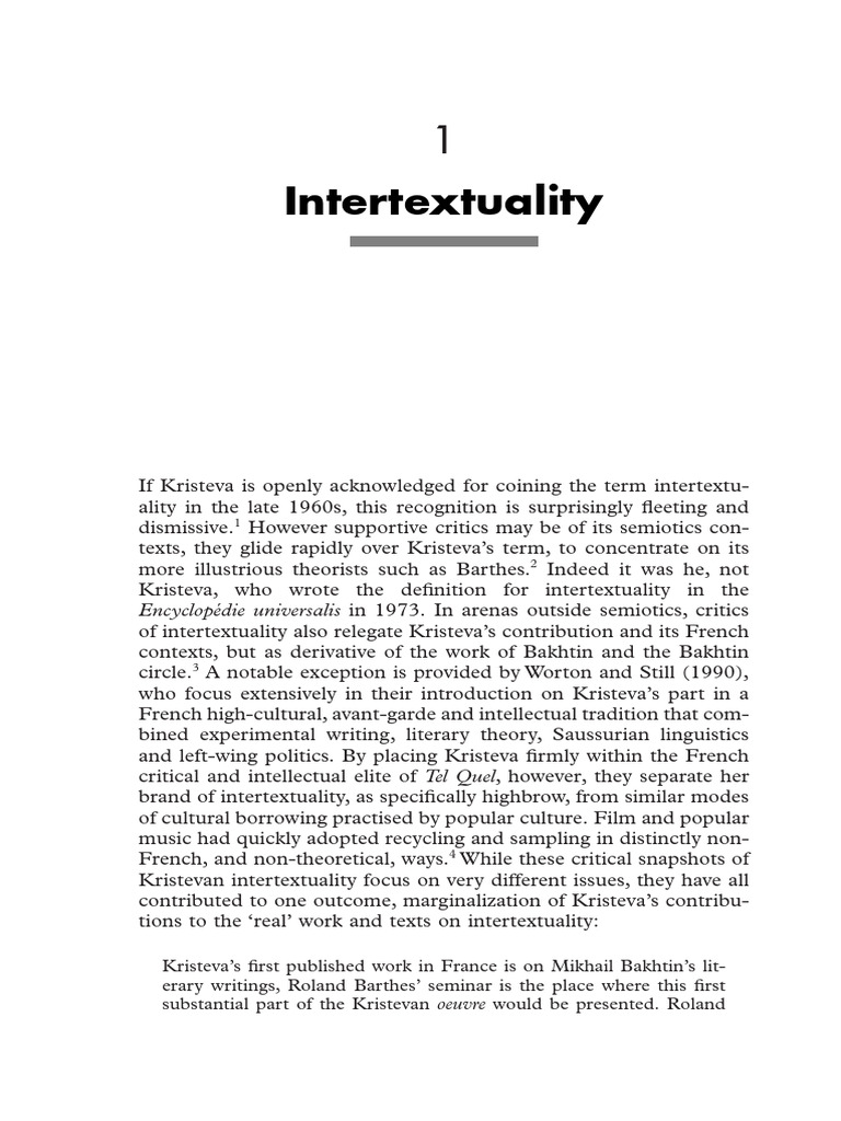 Kristeva | PDF | Intertextuality | Semiotics