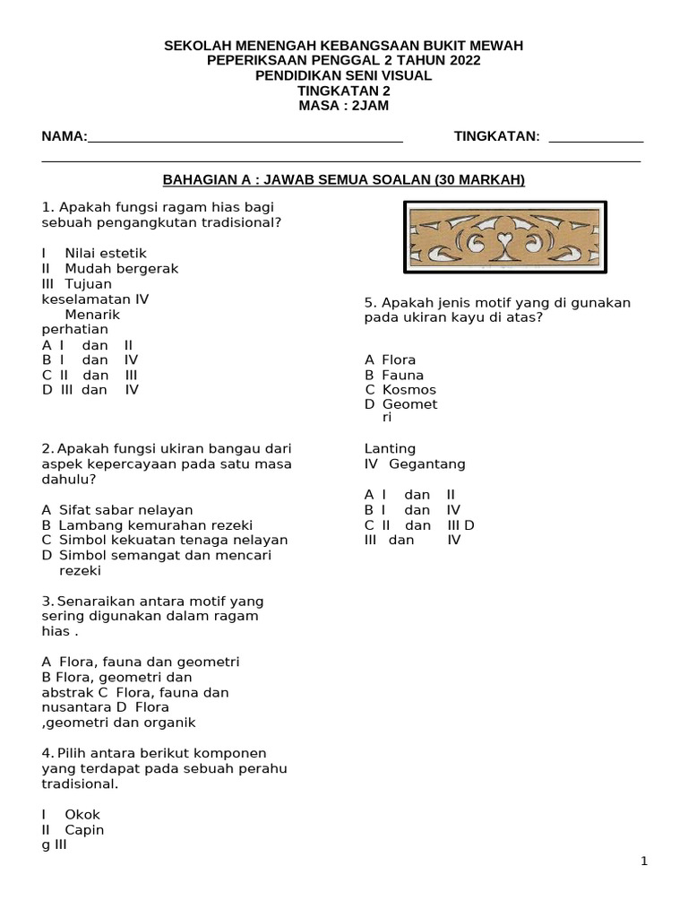 Soalan Penggal 2 PSV t2 | PDF