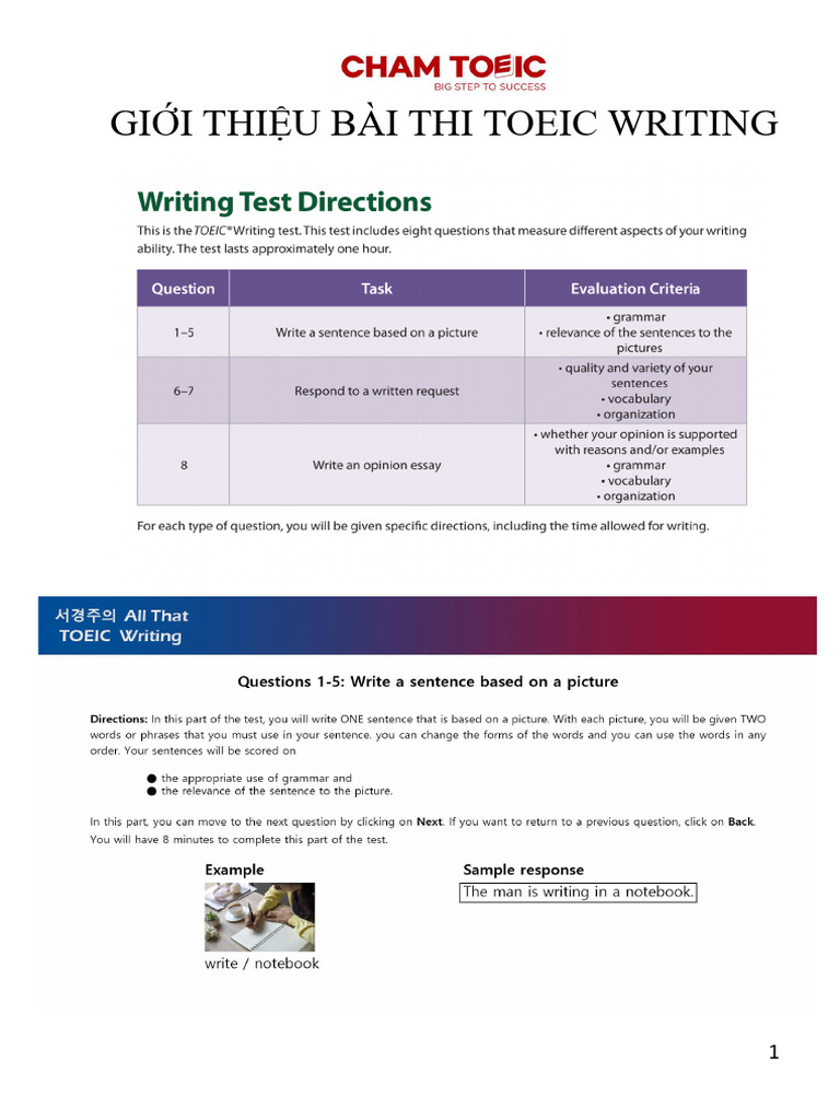 Toeic Writing - Update | PDF
