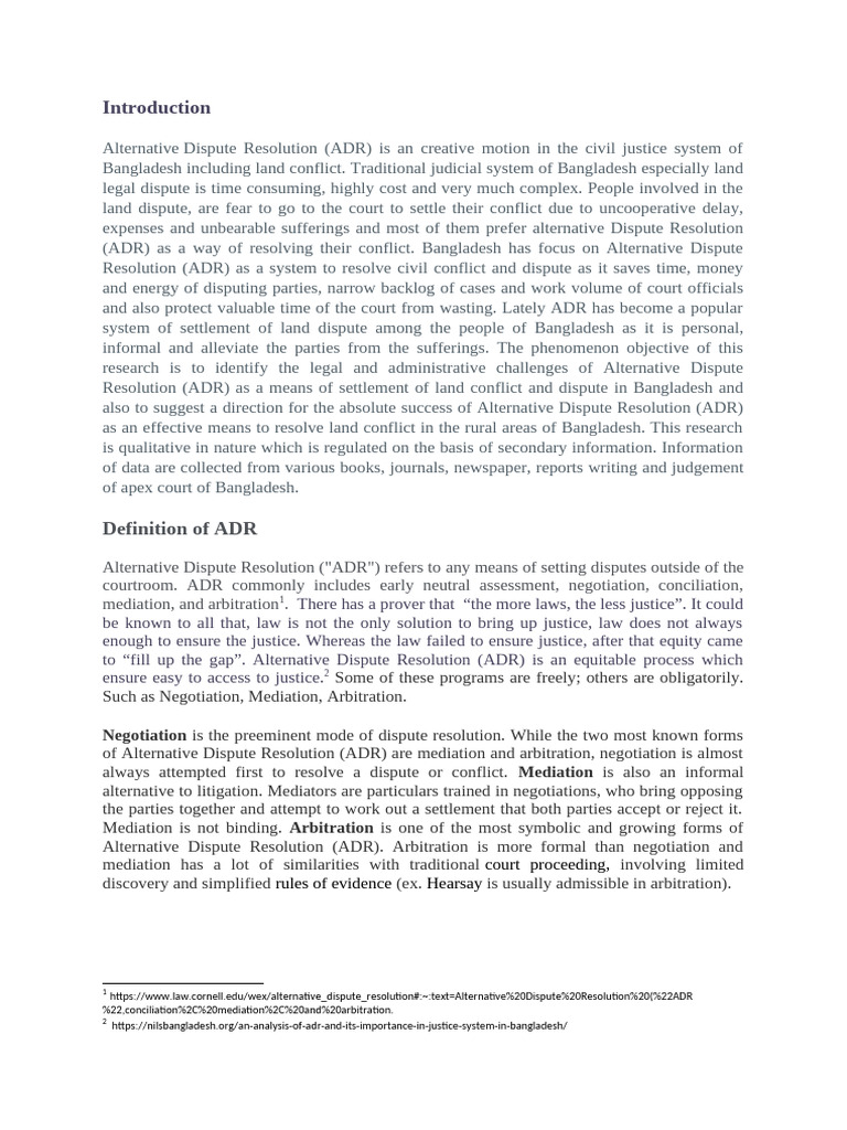 ADR Assignment (1) | PDF | Alternative Dispute Resolution | Dispute Resolution
