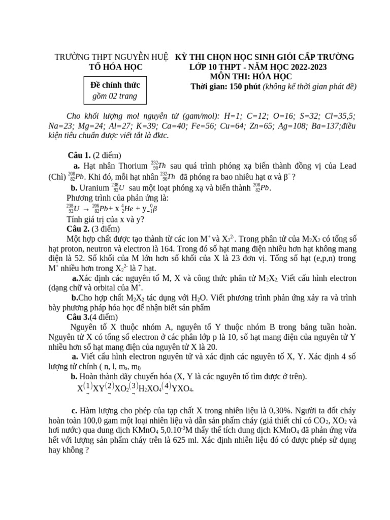 ĐỀ HSG NHUE | PDF