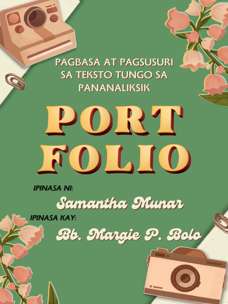 Brown White Vintage Aesthetic Portfolio Cover A4 Document | PDF