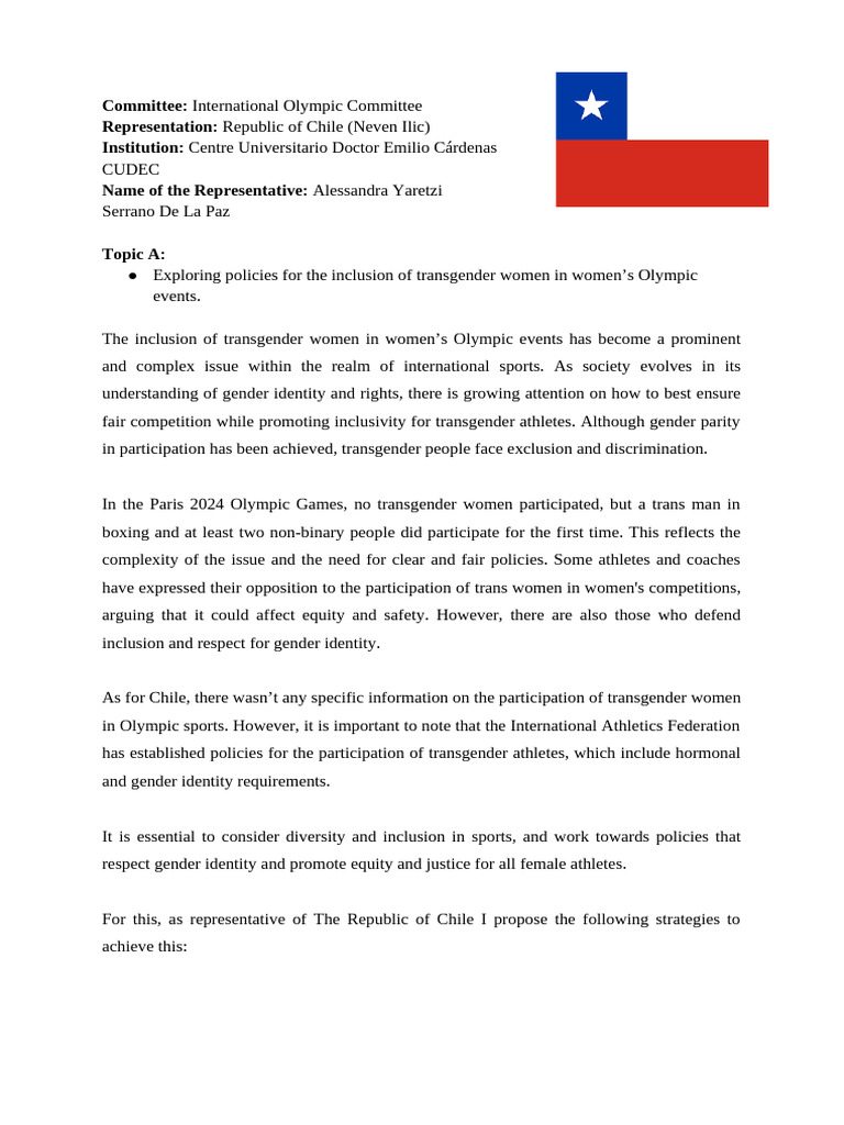 Position Paper Topic A Chile | PDF | LGBTQIA+ Studies | Transgender