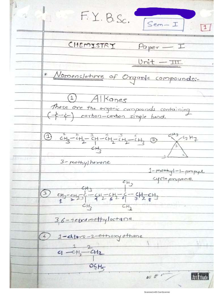 F.Y.B.Sc. IUPAC Nomenclature SEM-1 PPT - Removed | PDF