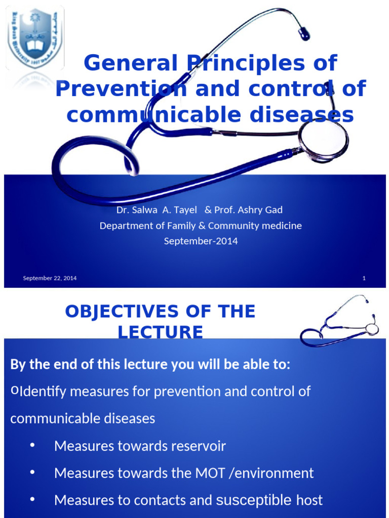 Lecture 8-Concepts of Prevention & Control of Communicable Disease ...