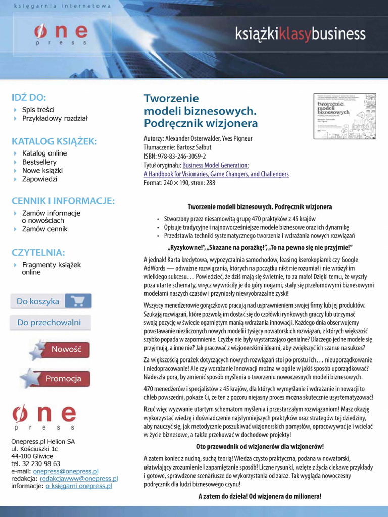 Tworzenie Modeli Biznesowych PodrÄ Cznik | PDF