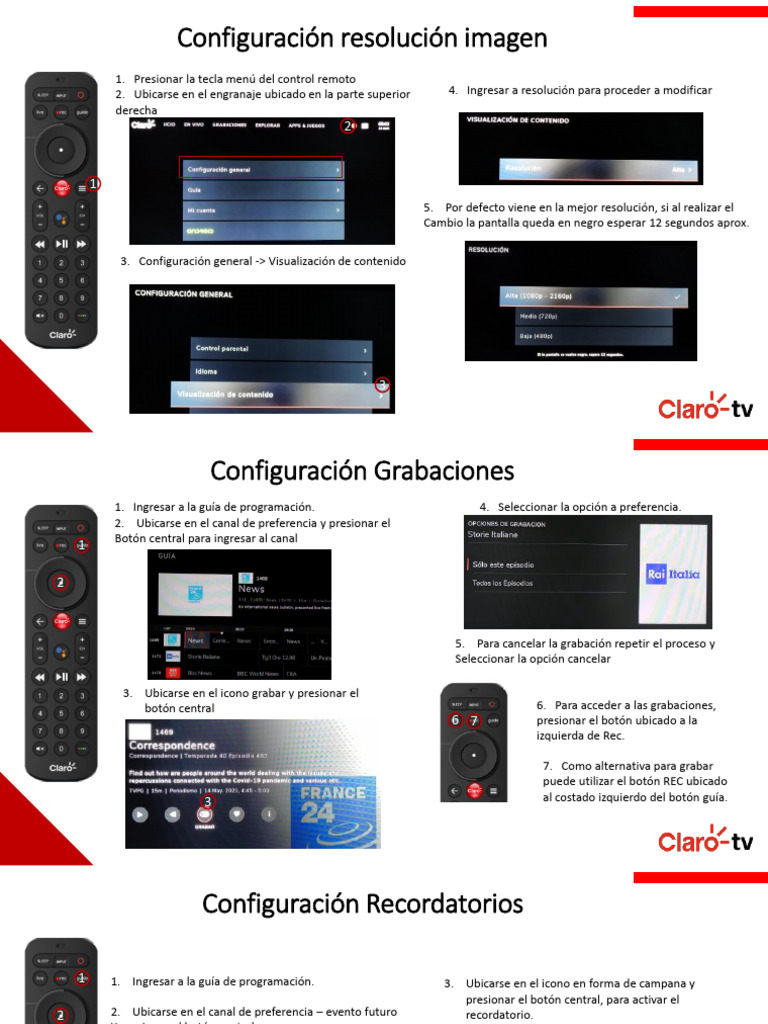 Guía de Configuración Claro Box TV | PDF | Informática | Software