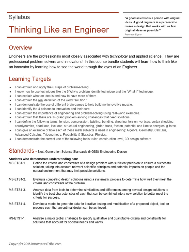 Thinking Like An Engineer | PDF | Reliability Engineering