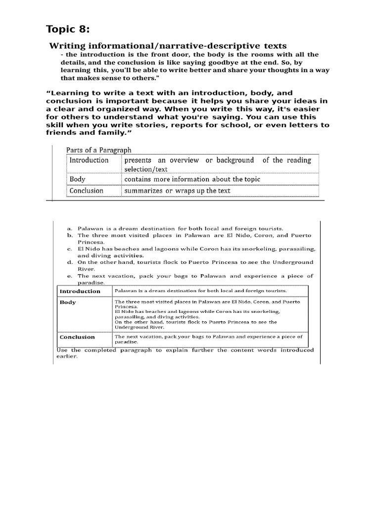 Writing Clear Informative Texts | PDF