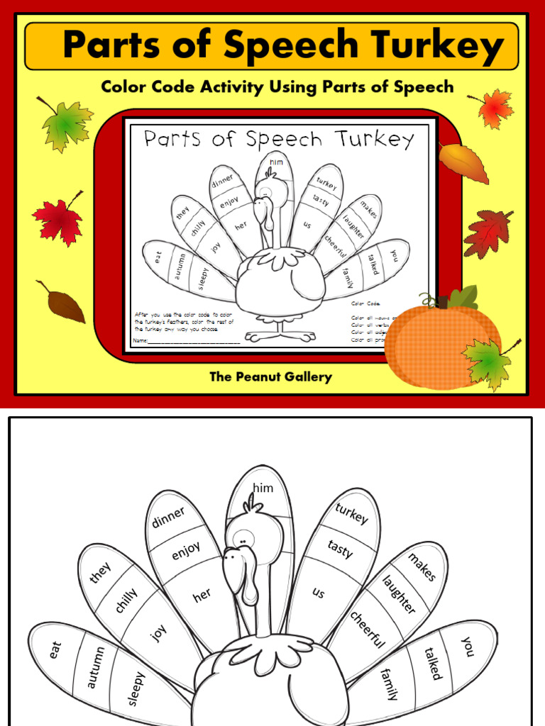 Partsof Speech Turkey Color Code Activity | PDF