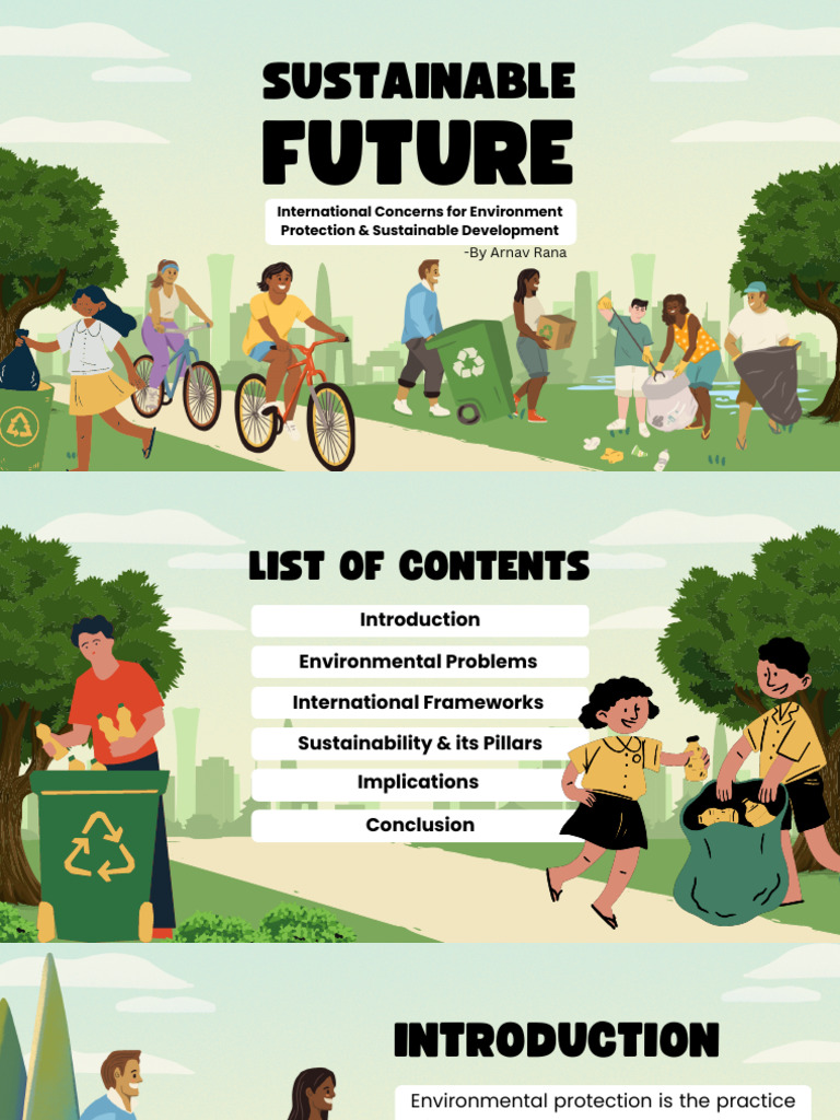 International Concerns for Environment Protection and Sustainable ...