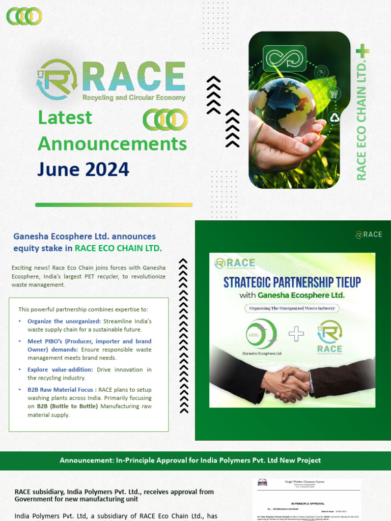 Race Eco Partners With Ganesh Eco | PDF | Economies | Economy And The ...